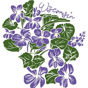Wisconsin Wood Violet Vinyl Sticker - Etsy