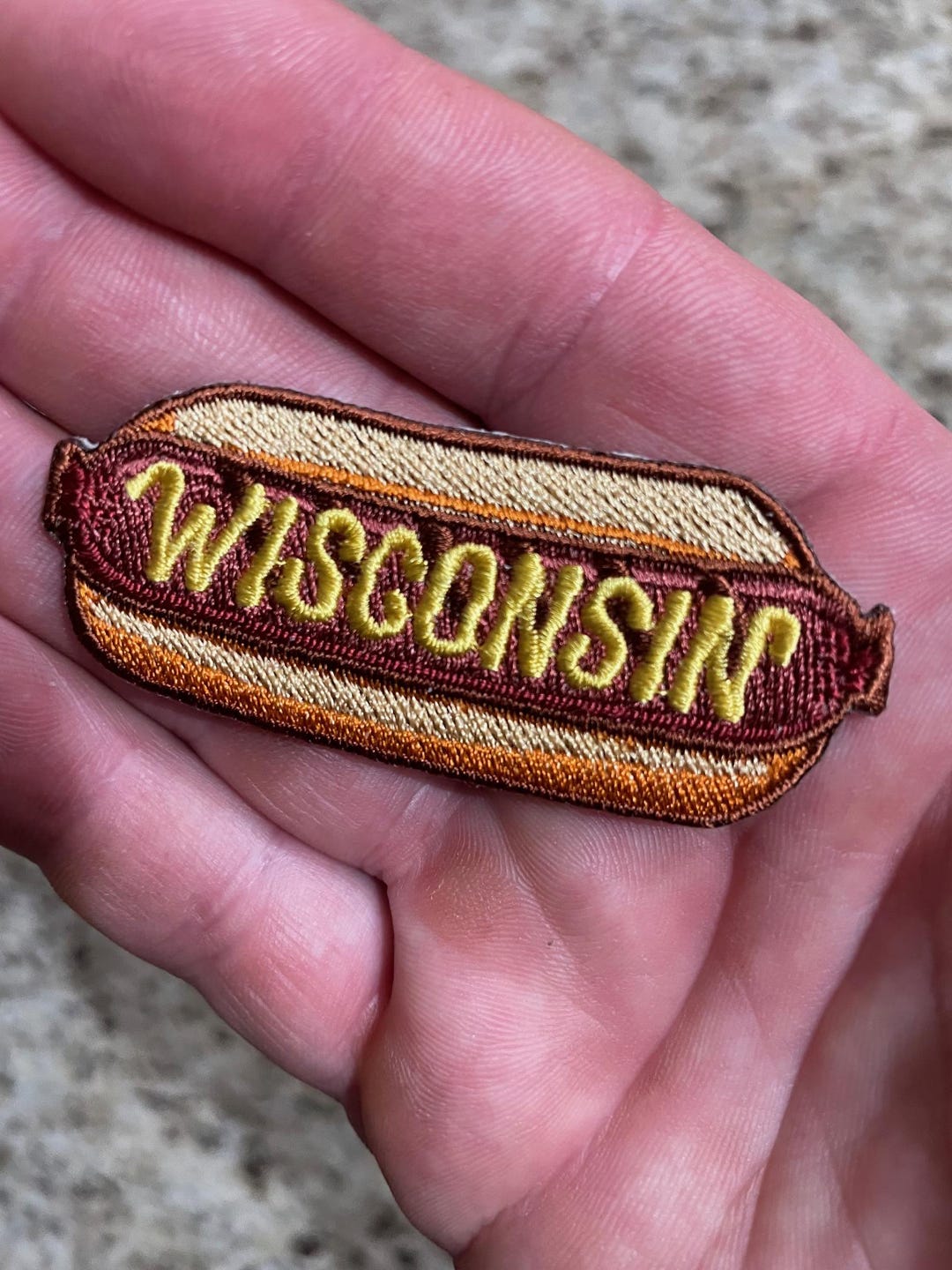 Wisconsin Mustard Brat Embroidered Patch | Funny WI Culture | Glizzy ...