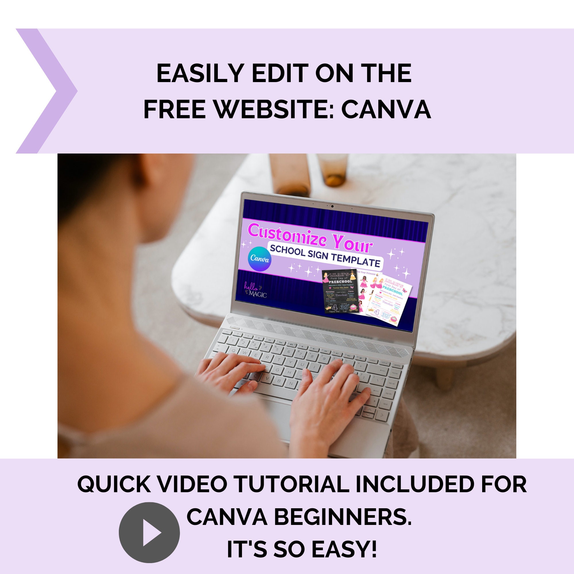 Rainbow Unicorn Back to School Sign - Editable, Instant Download ...