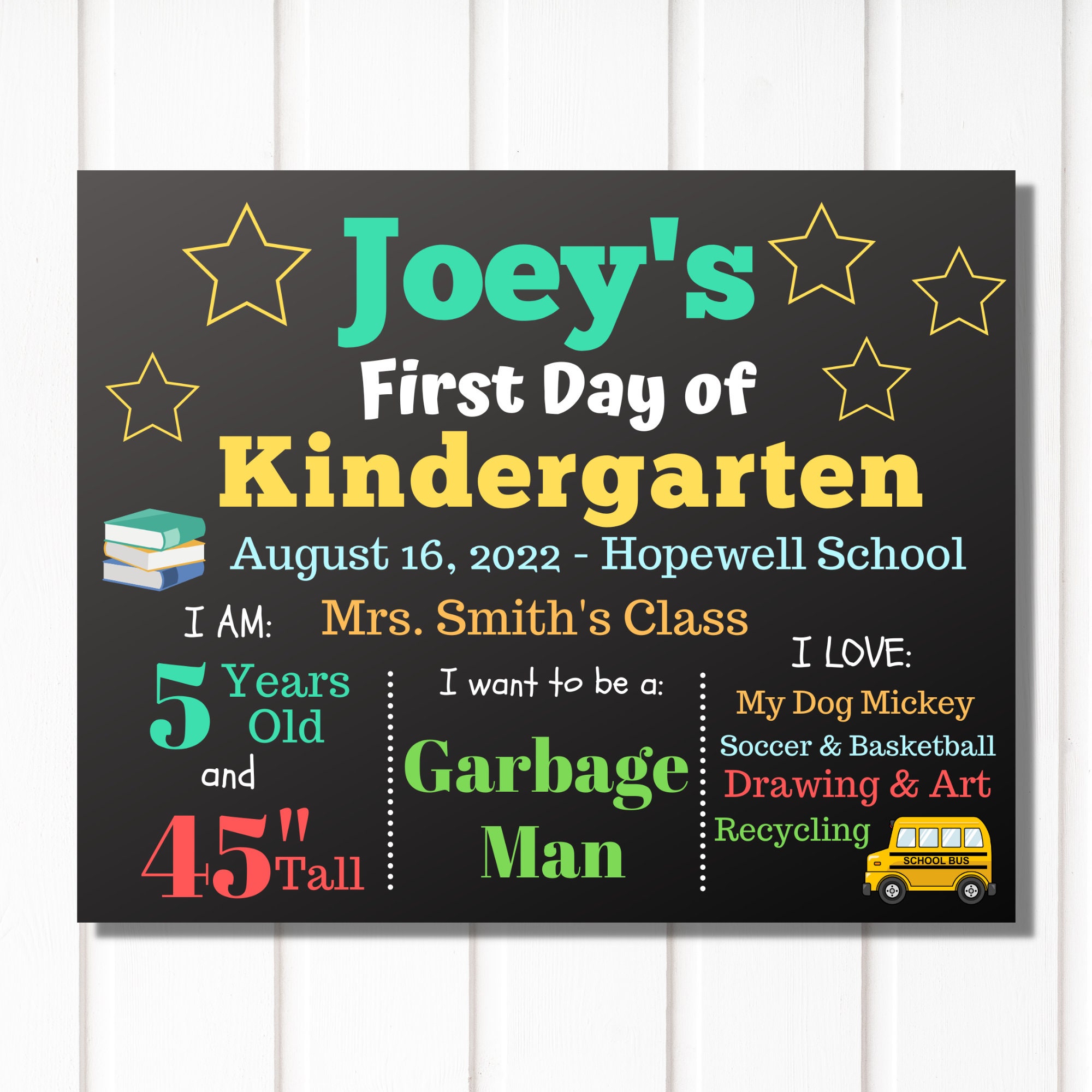 Star Theme Back to School Sign - Editable, Instant Download, Printable ...