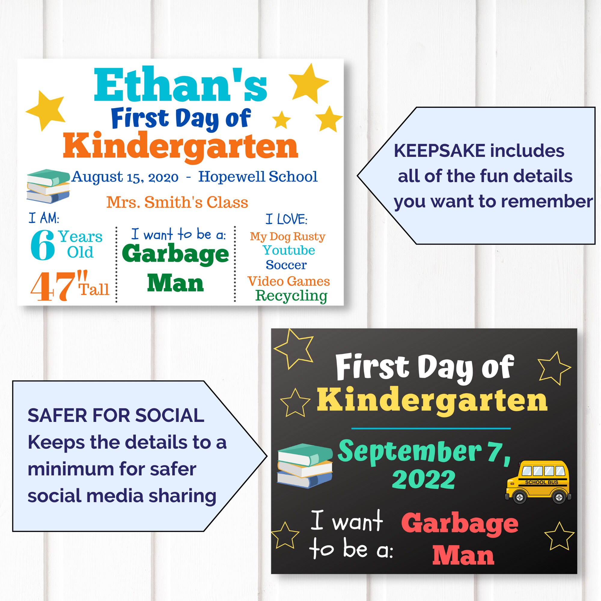 Star Theme Back to School Sign - Editable, Instant Download, Printable ...