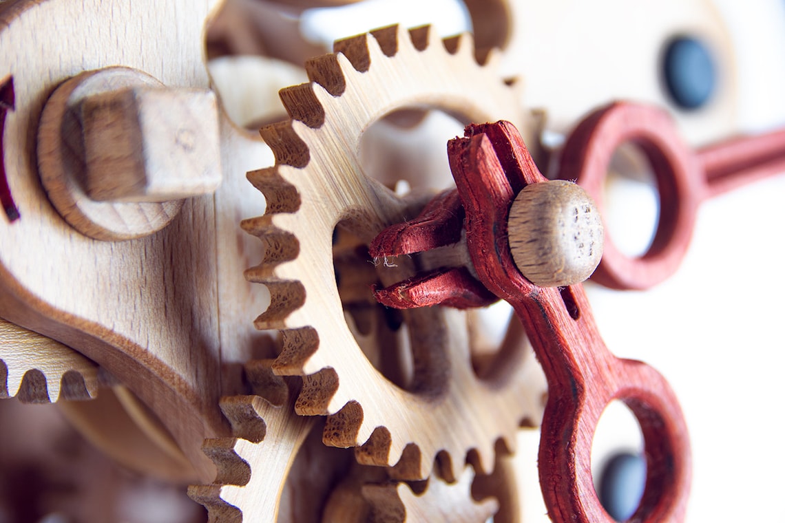 Wooden Wall Clock Lily Steampunk Pendulum Clock Wooden - Etsy