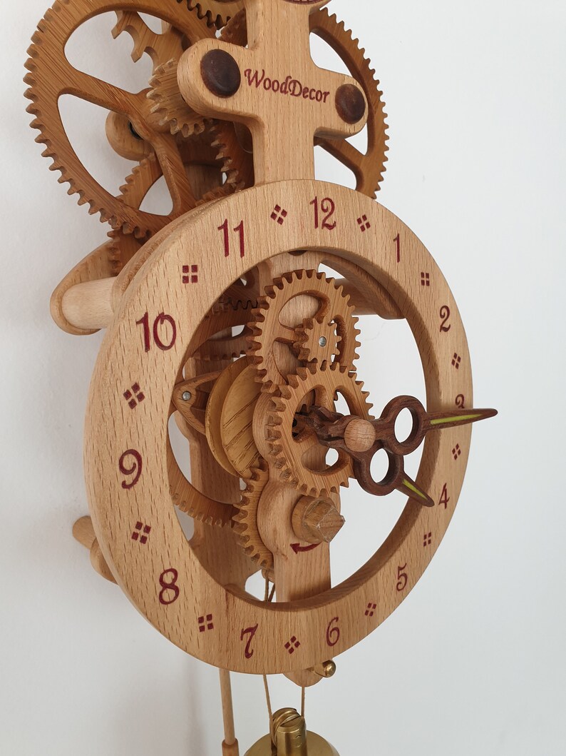 Wooden Wall Clock Cronos Steampunk Pendulum Clock Wooden - Etsy