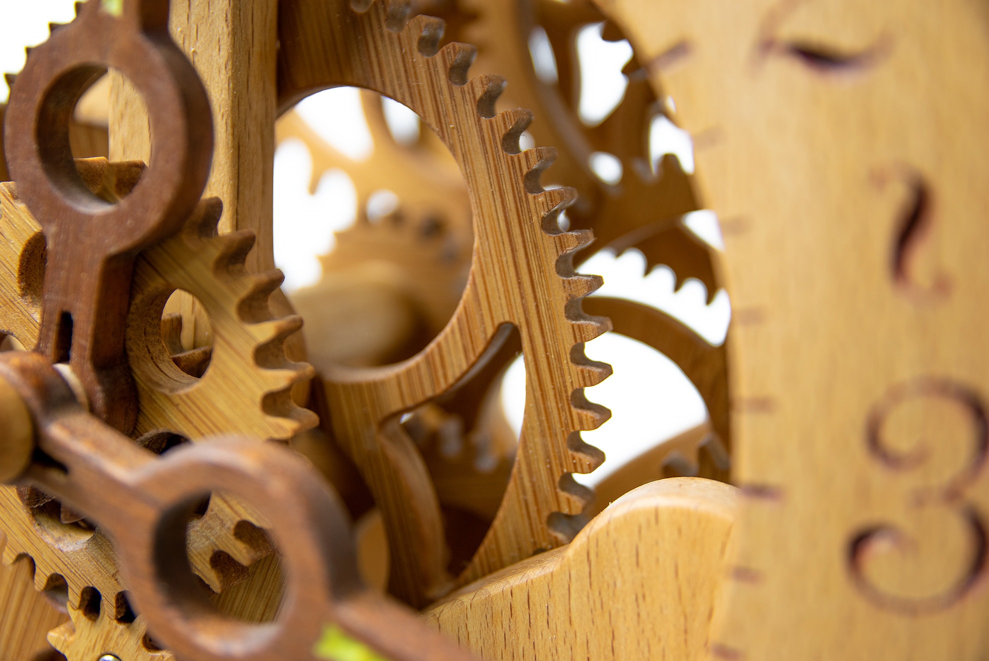Wooden Table Clock Steampunk Pendulum Clock Wooden Gears - Etsy