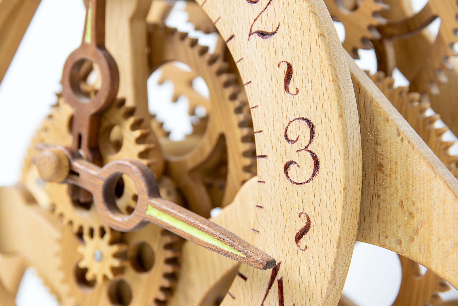 Wooden Table Clock Steampunk Pendulum Clock Wooden Gears - Etsy
