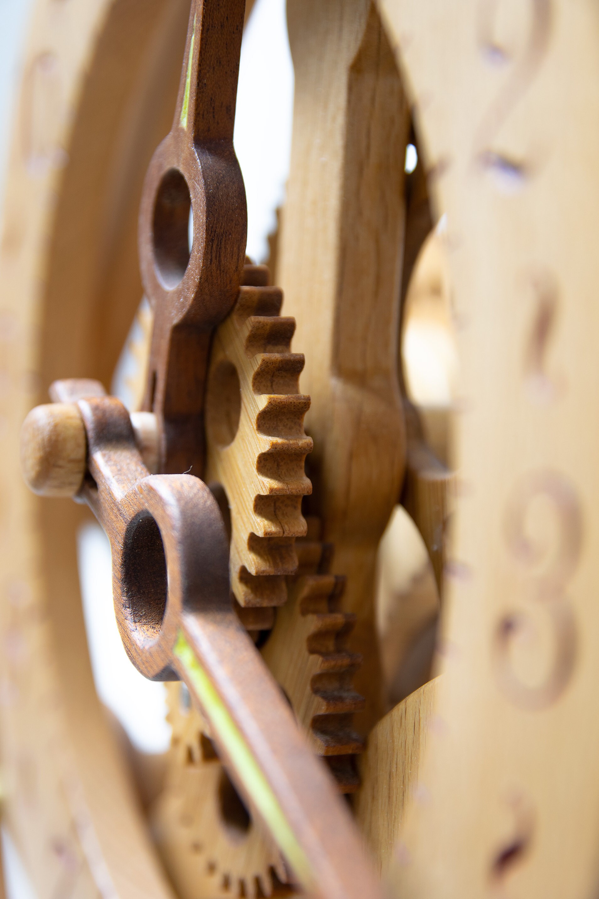 Wooden Table Clock Steampunk Pendulum Clock Wooden Gears - Etsy