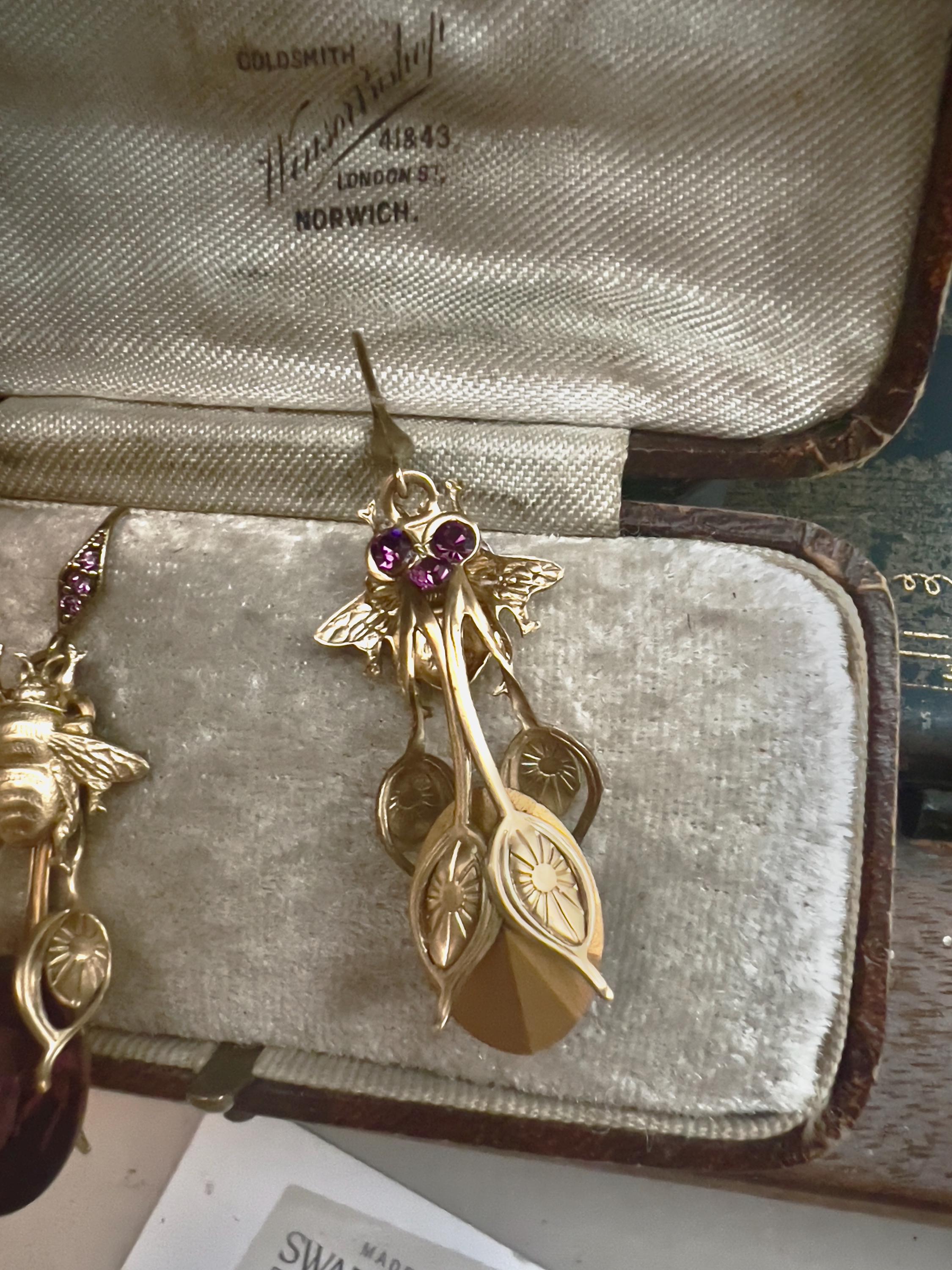 Vintage Swarovski Amethyst Purple Stylish Gold Bee Necklace and ...