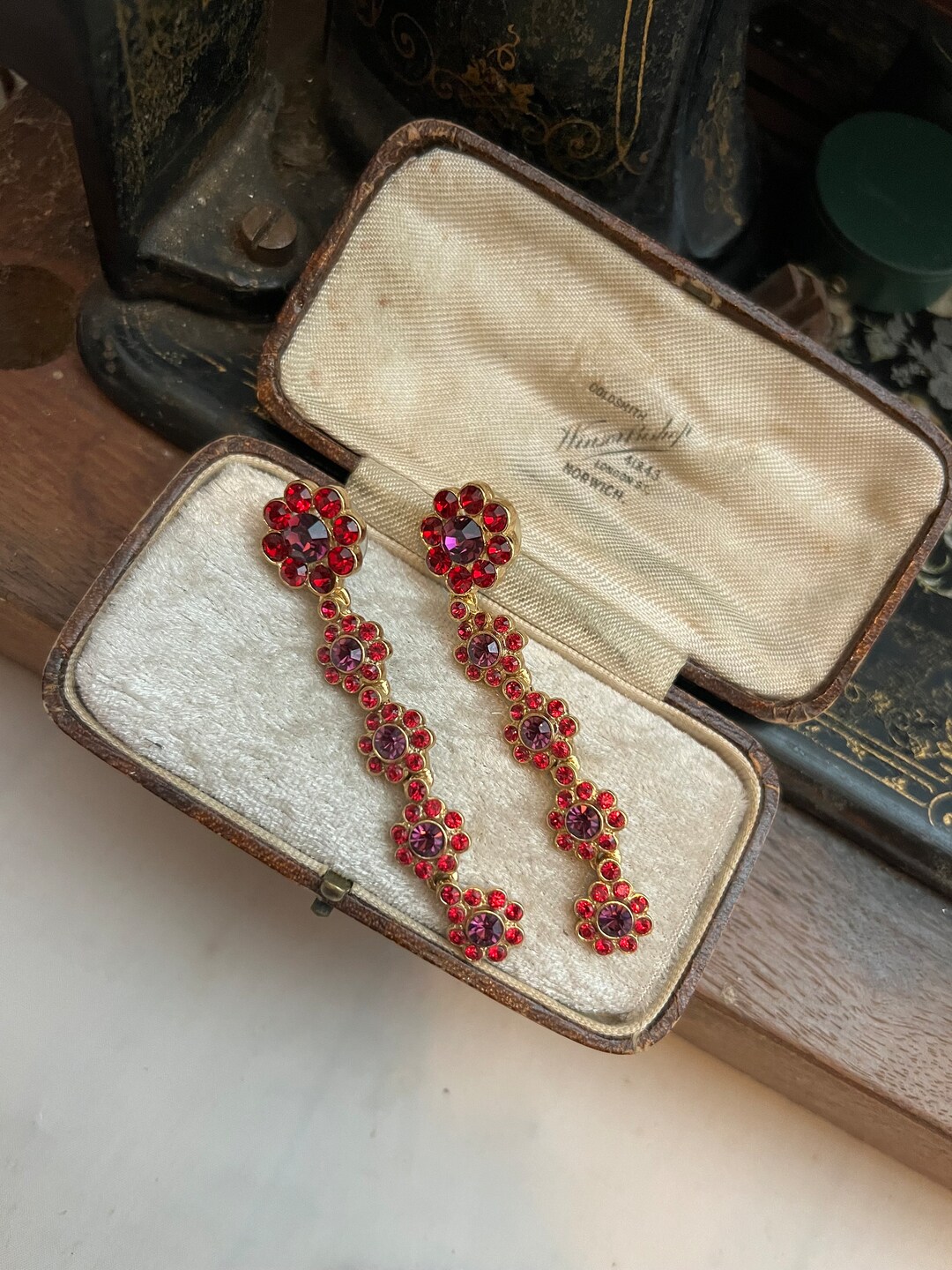 Vintage Butler and Wilson Ruby Red and Amethyst Crystal With 4 Round ...