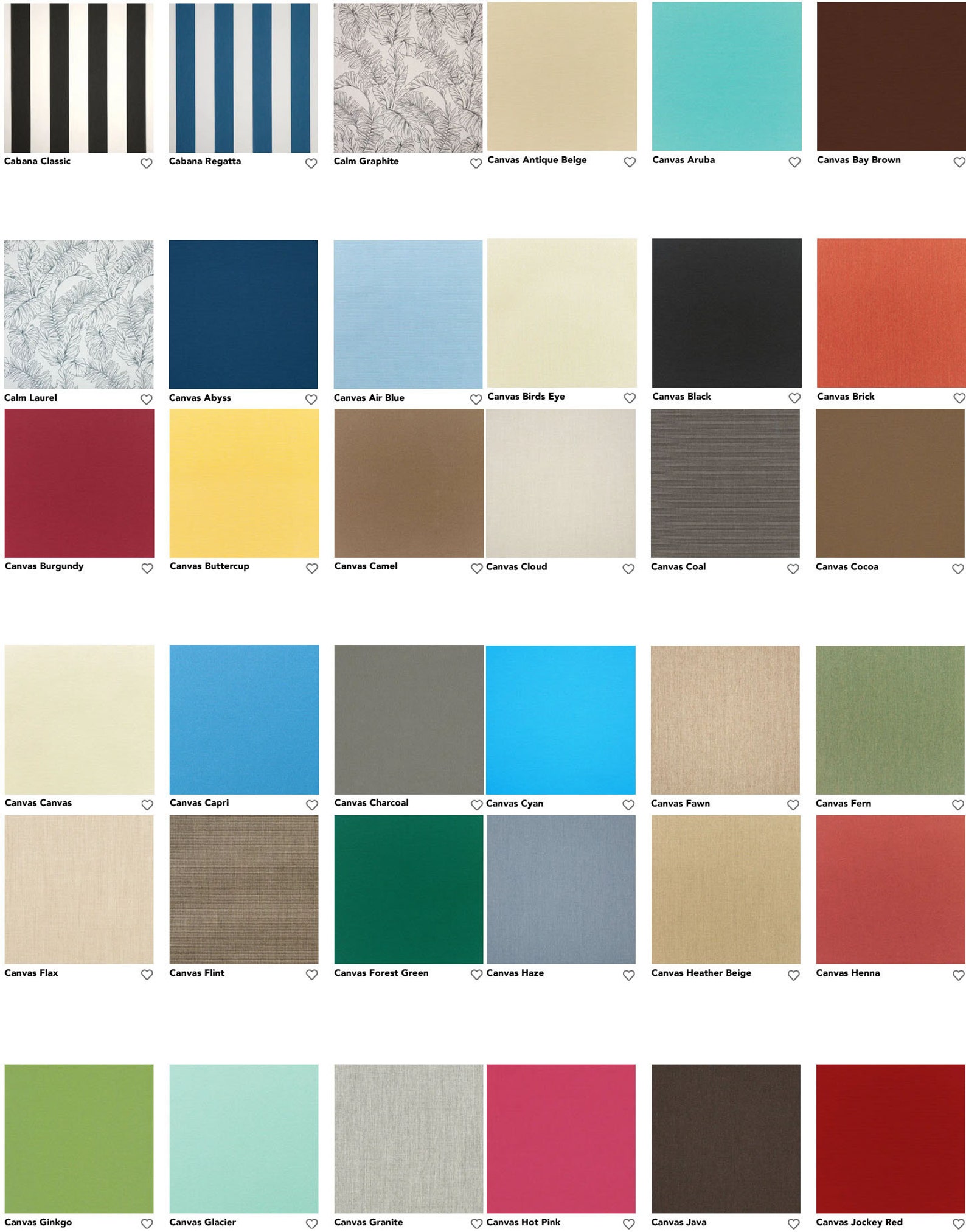 Sunbrella Fabric Samples - Sunbrella Upholstery Collections - 10 Fabric ...