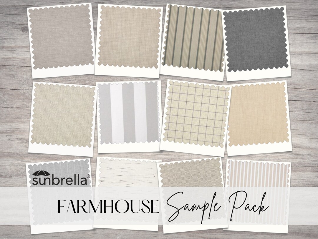 Sunbrella Sample Pack Farmhouse Theme Fabric Samples Sunbrella Fabric Collections Indoor ...