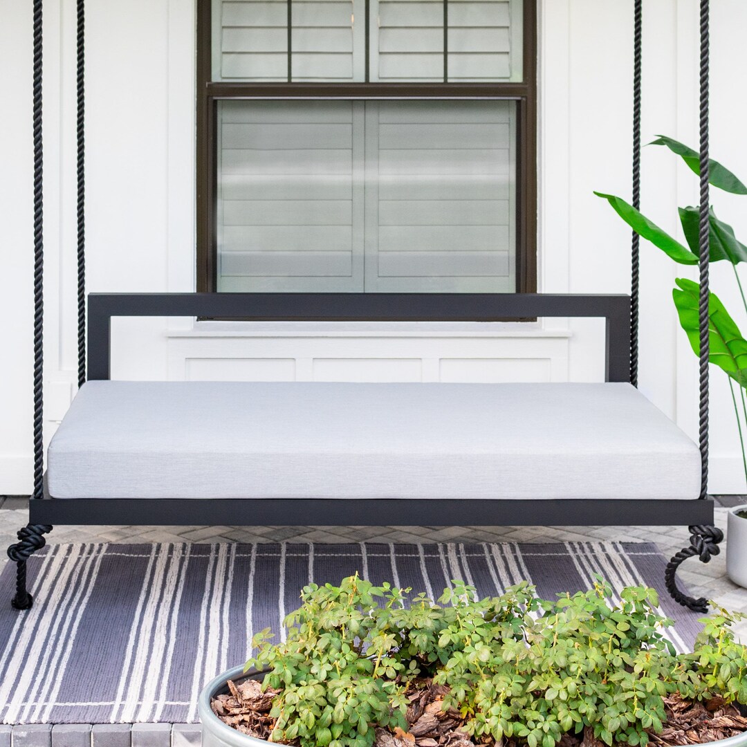 The Sophia Crib Size Aluminum Porch Swing Bed - Modern Outdoor Daybed ...