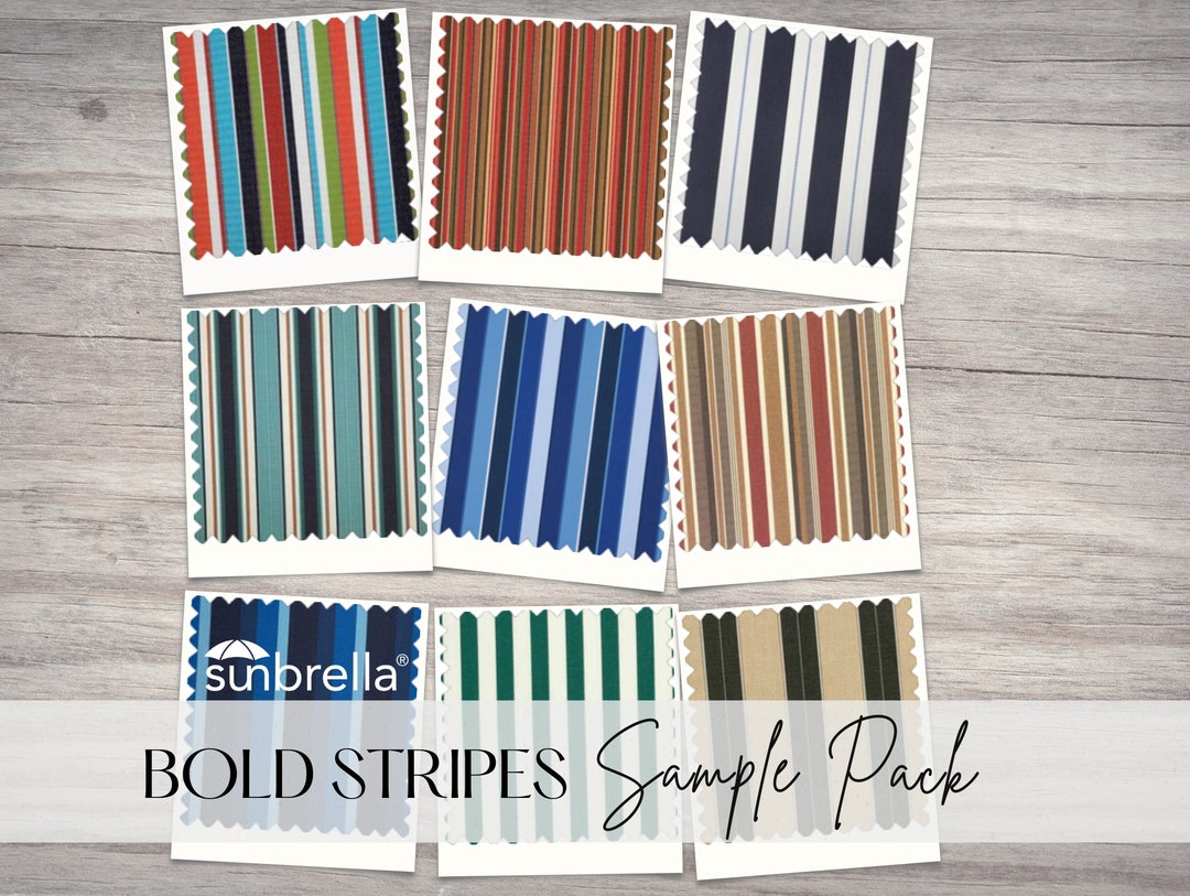 Sunbrella Sample Pack Bold Stripes Fabric Samples Sunbrella Fabric Collections Indoor / Outdoor ...