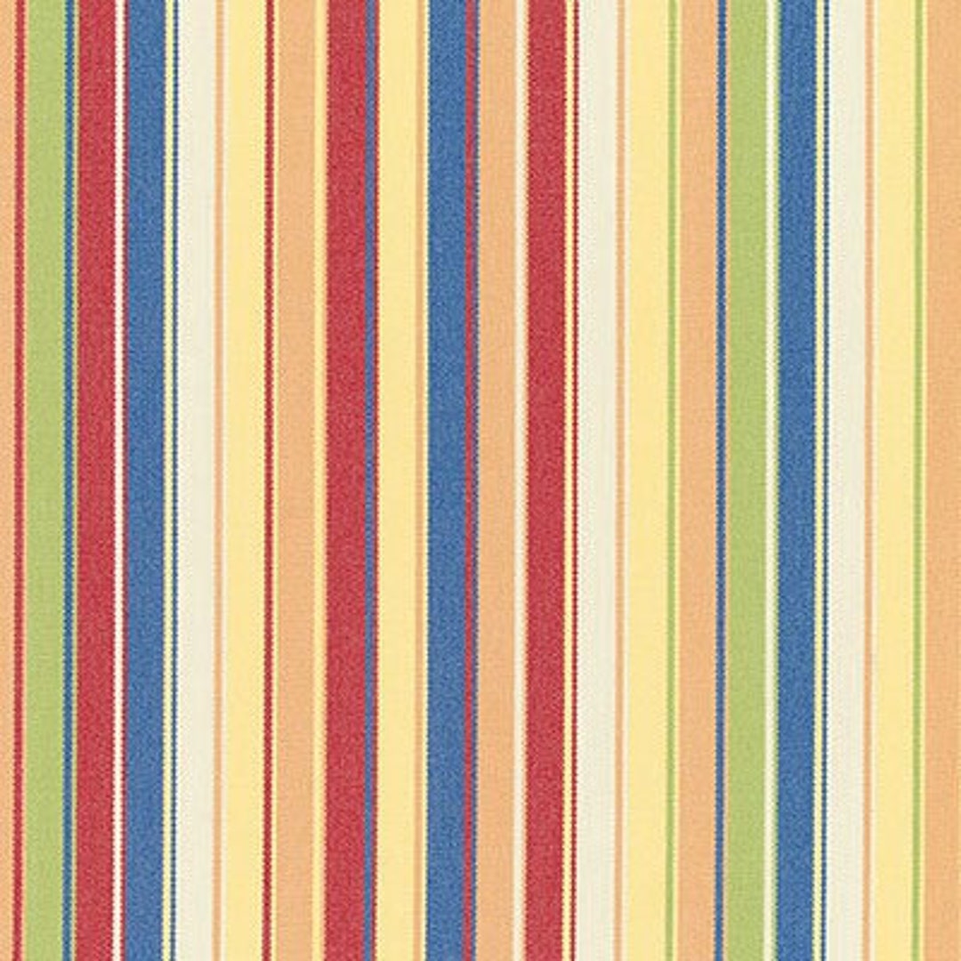 Sunbrella Castanet Beach Fabric 5604-0000 Yellow/blue/red Stripes - 54 ...