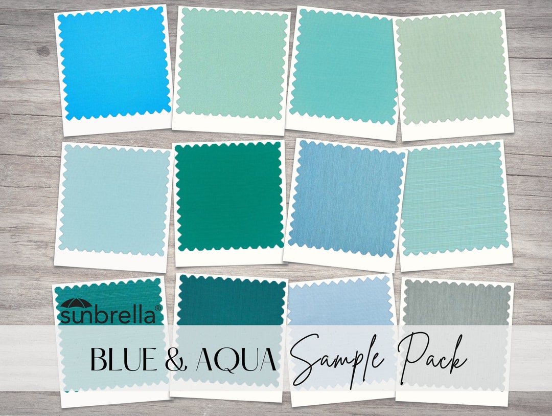 Sunbrella Sample Pack Blue / Aqua Fabric Samples Sunbrella Fabric ...