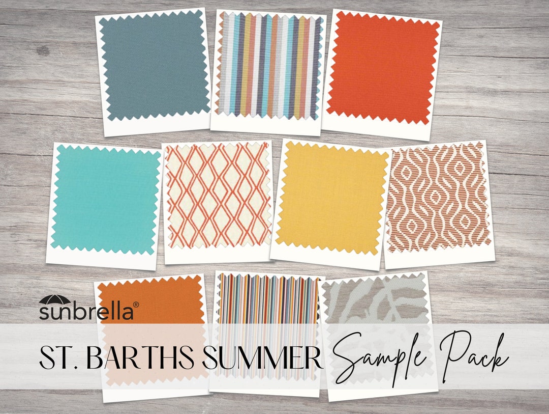 Sunbrella Sample Pack St. Barths Summer Fabric Samples Sunbrella Fabric Collections Indoor ...