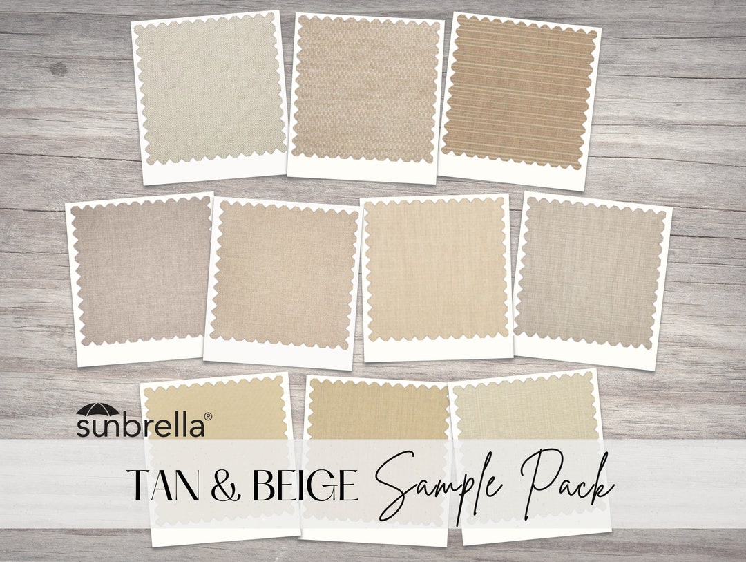 Sunbrella Sample Pack Tan / Beige Fabric Samples Sunbrella Fabric Collections Indoor / Outdoor ...
