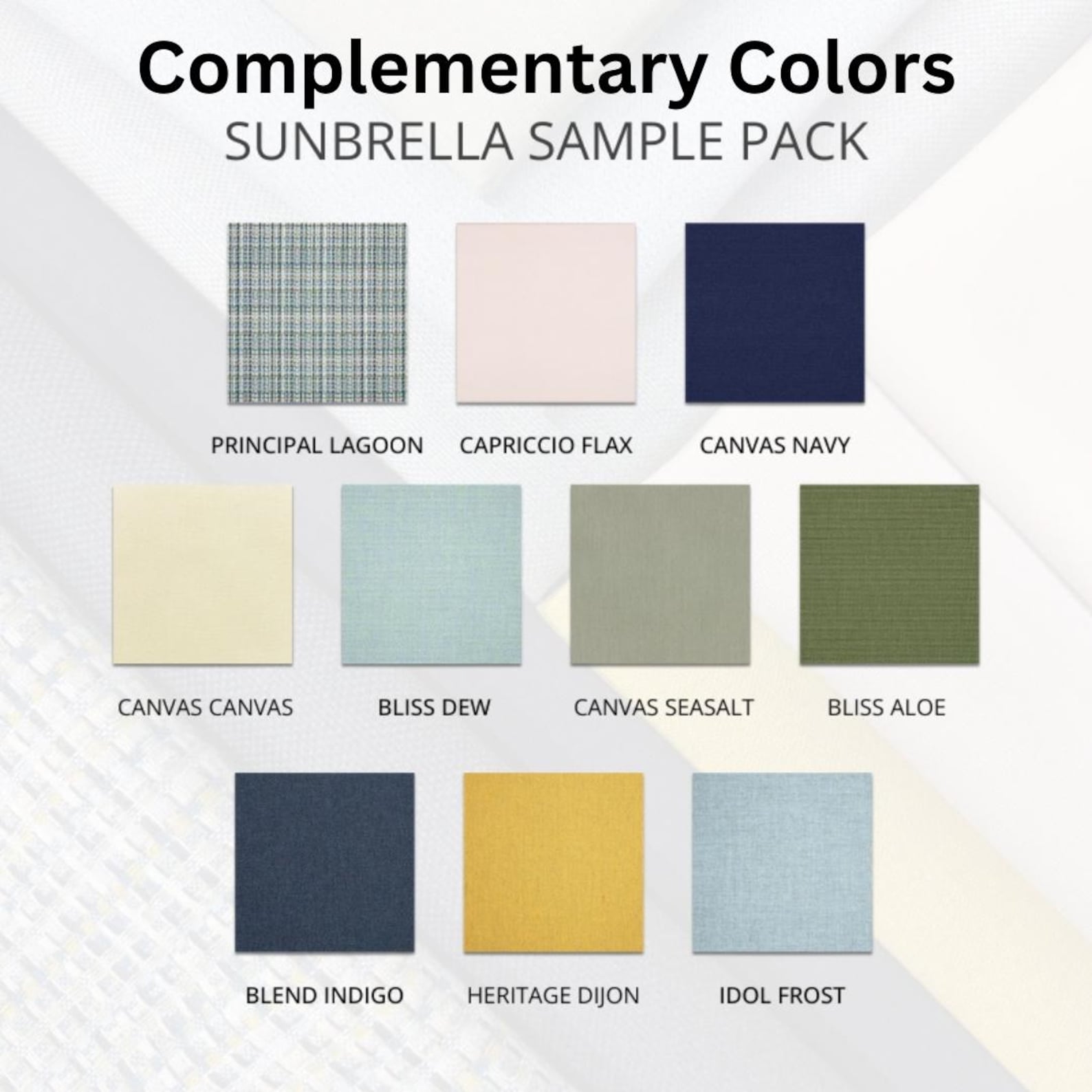 Choose by Collections -sunbrella Sample Packs -10 Fabric Samples ...