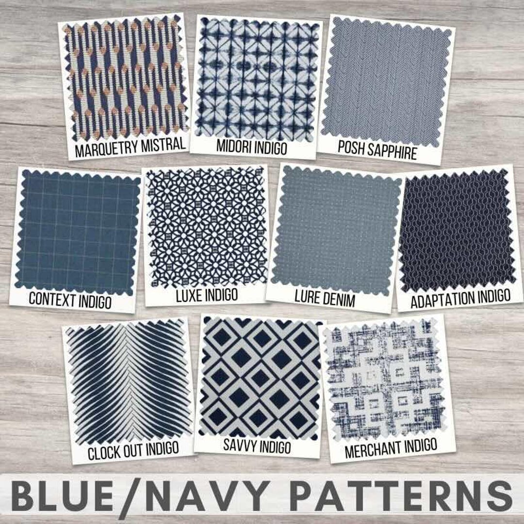 Sunbrella Sample Pack Blue / Navy Patterns Fabric Samples Fabric ...