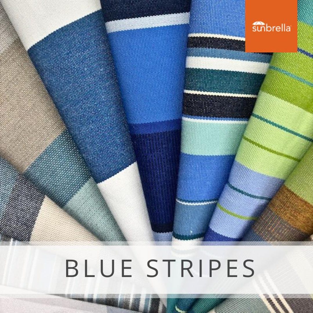 Sunbrella Sample Pack - Blue Stripes - Fabric Samples - Sunbrella Fabric Collections - Indoor ...