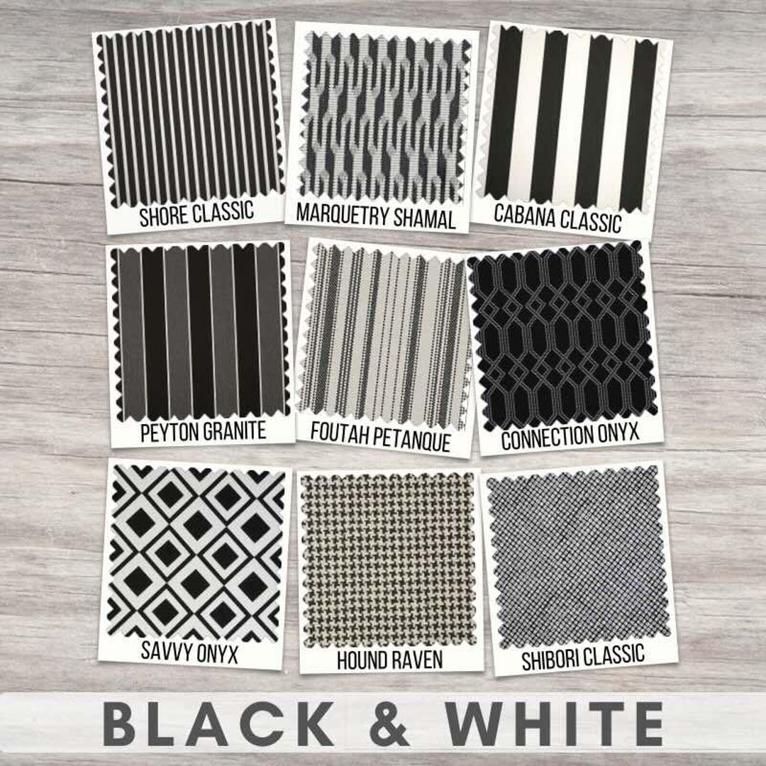 Sunbrella Sample Pack Black and White Fabric Samples Sunbrella Fabric ...