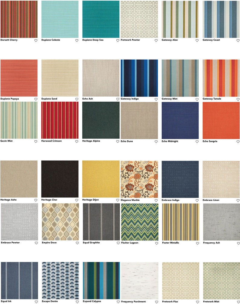 Sunbrella Fabric Samples - Sunbrella Upholstery Collections - 10 Fabric ...
