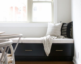 Storage bench with cushion for bedroom store