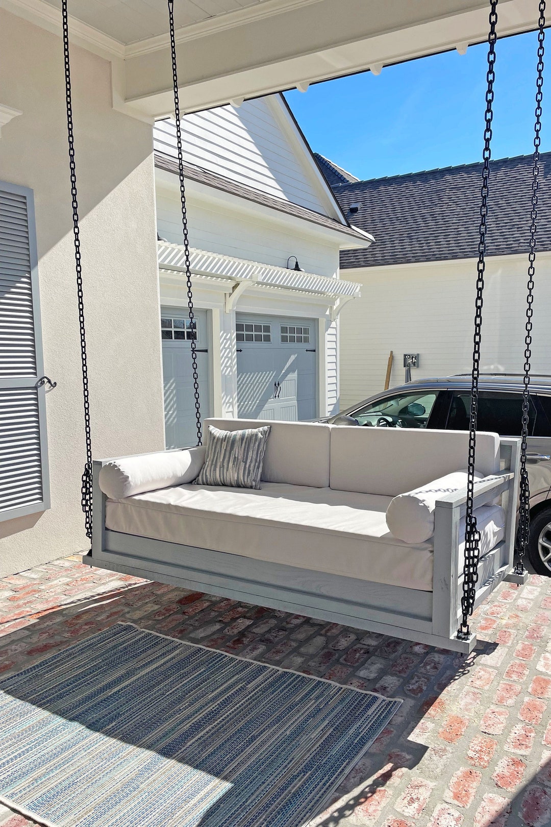 Sunbrella Fabric Porch Swing Cushion - Twin Bed - Bench Swing - Glider ...