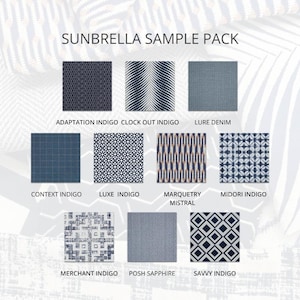 Sunbrella Sample Pack - Blue / Navy Patterns - Fabric Samples - Fabric Collections - Indoor ...