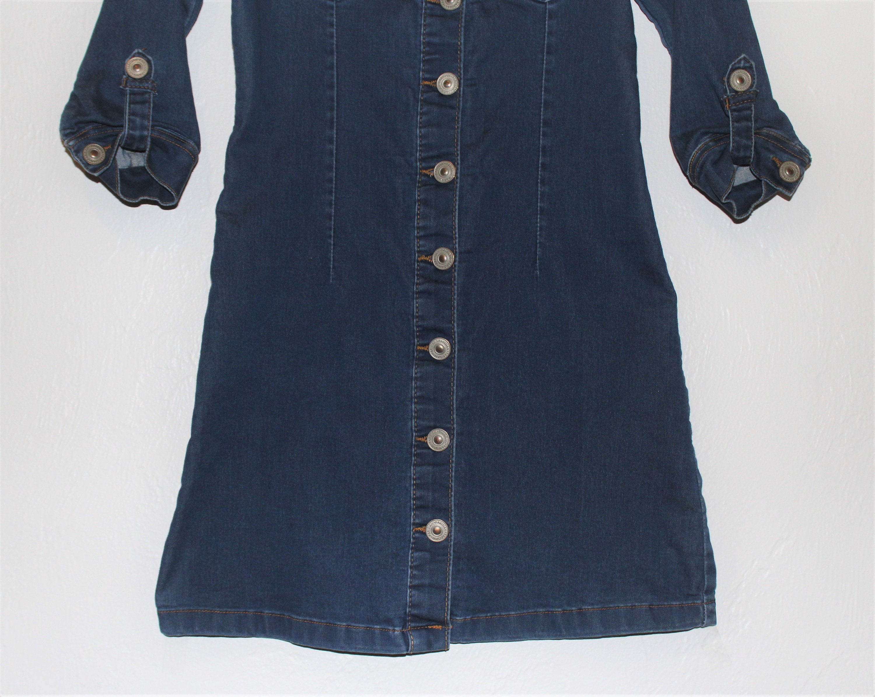 Fitted Denim Mini Dress | Slim Fit Button Down Jean Shirt Dress ...