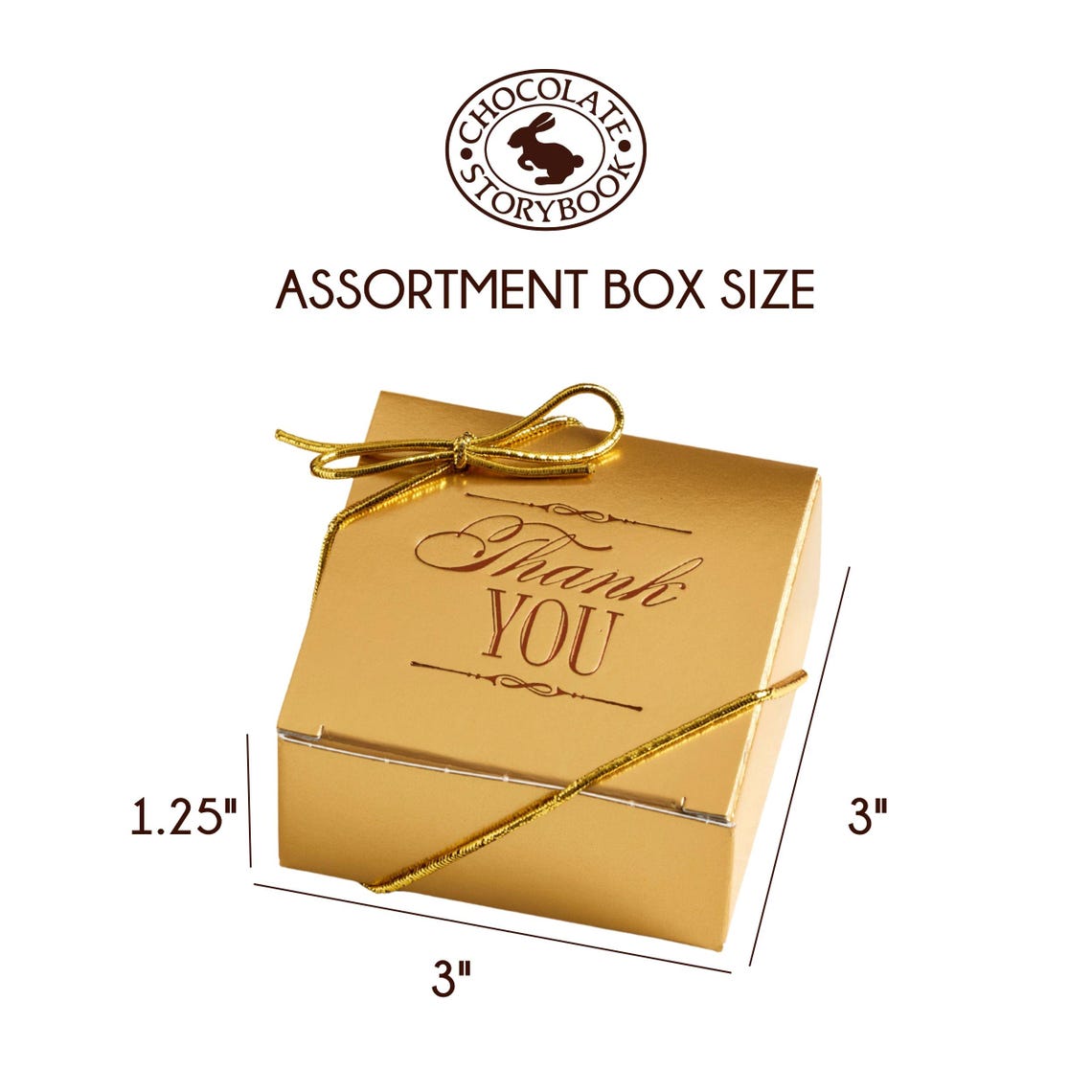 Thank You Chocolate Favor 4pc Gift Box Gold - Etsy