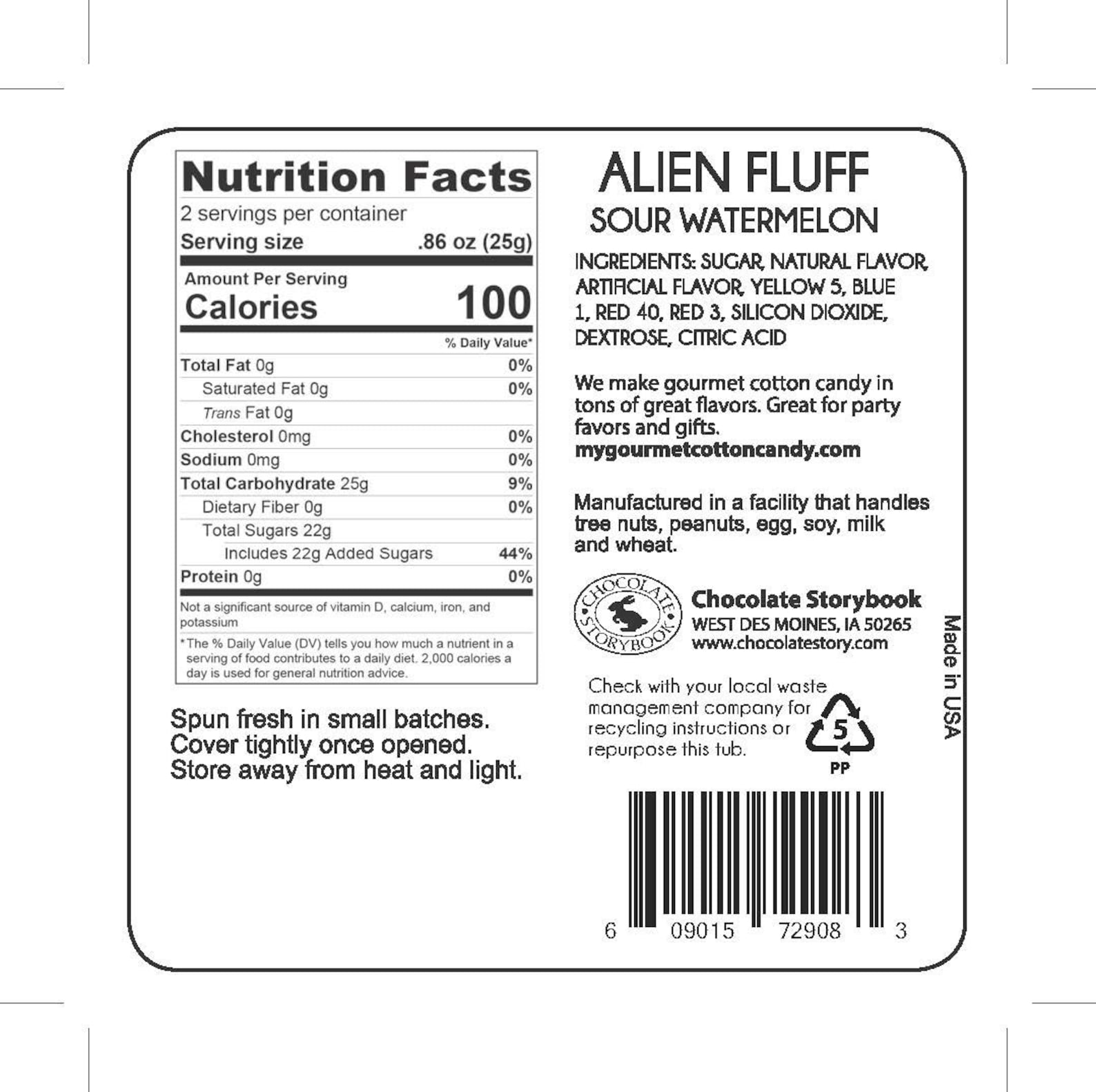 Alien Fluff Sour Watermelon Cotton Candy - Etsy