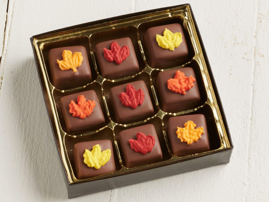 Fall Leaf Milk Chocolate Caramels Gift Box - Etsy