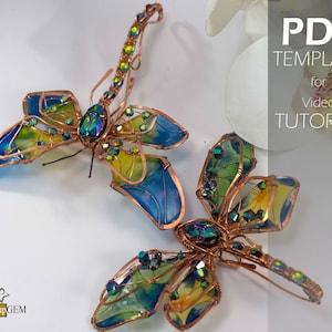 Dragonfly Brooch TEMPLATE for VIDEO TUTORIAL. - Etsy