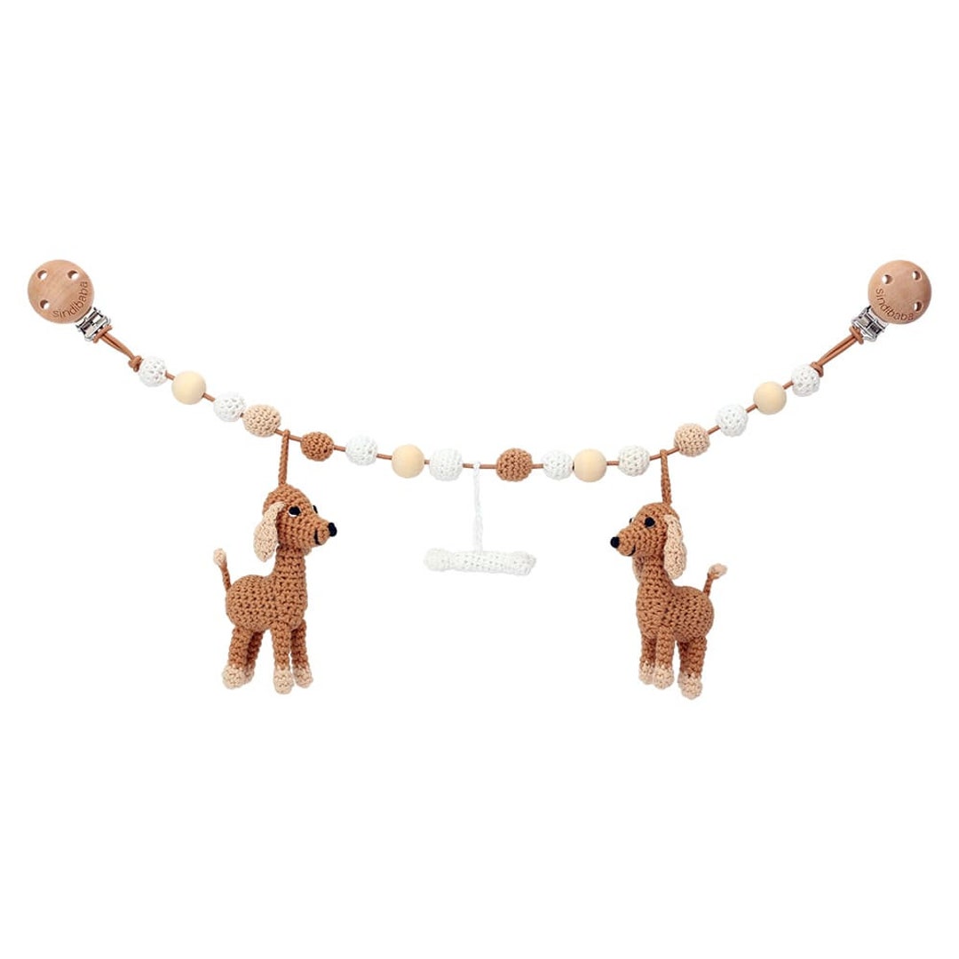 Crochet Stroller Chain With 2 Dogs & Bones - Etsy