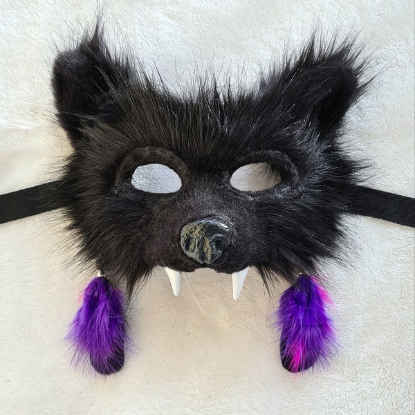Therian Mask Black Wolf - Etsy