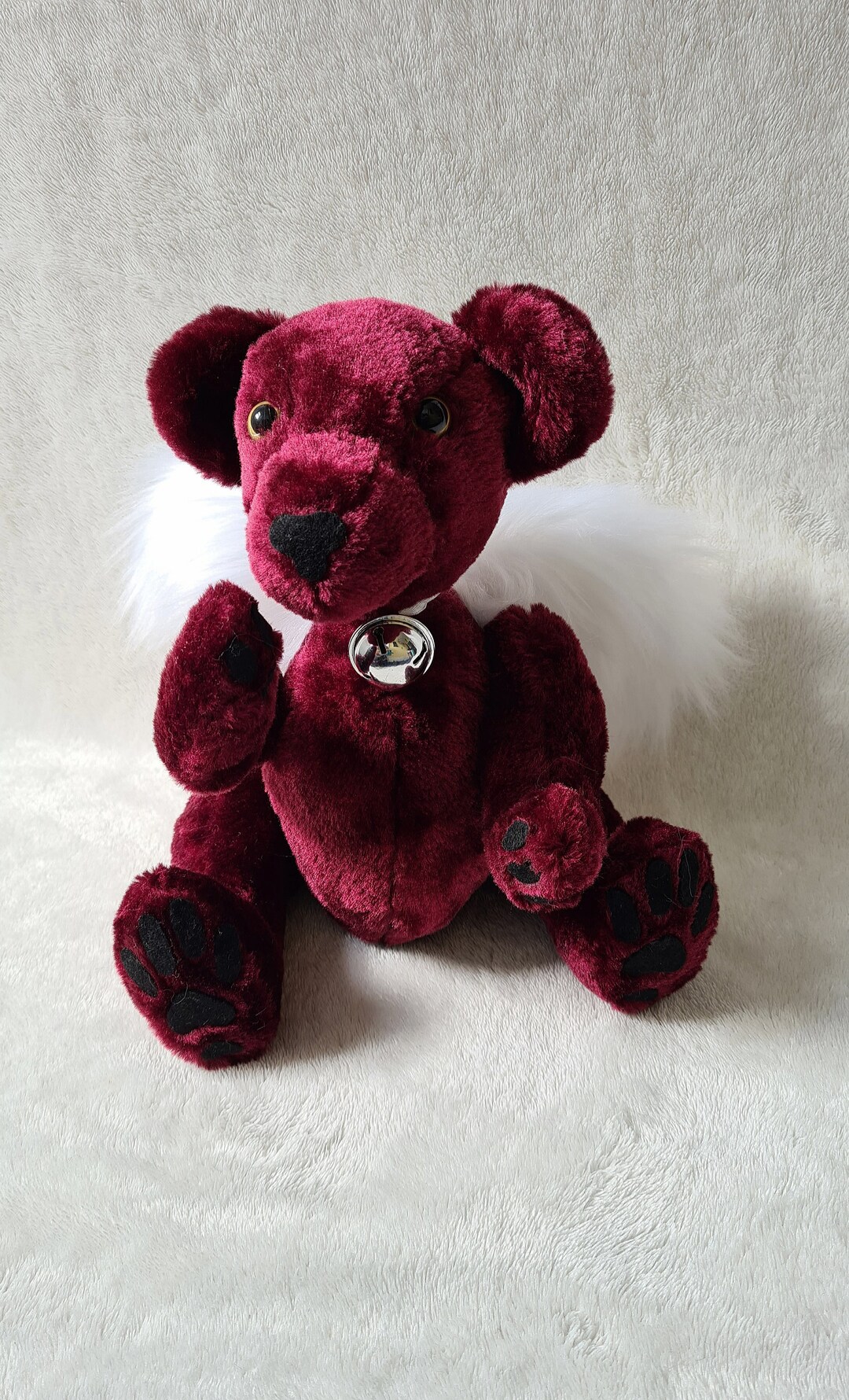 Guardian Bear Burgundy Plush Art Doll - Etsy