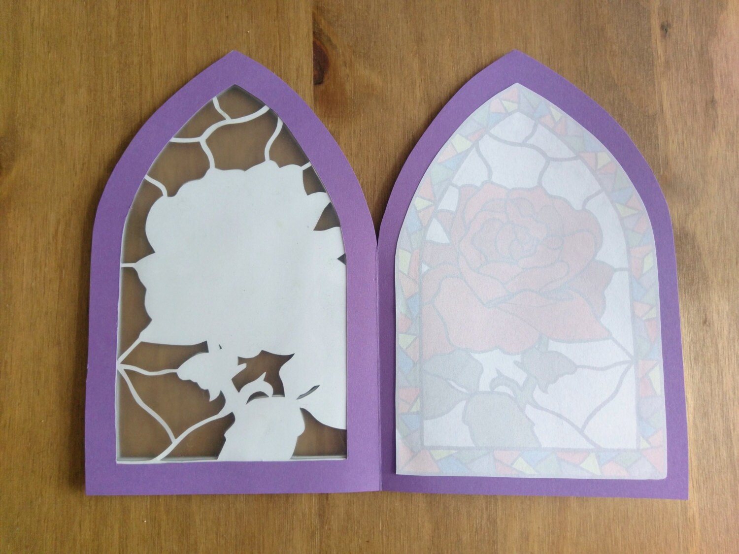 Rose Window Greeting Card 3D Decoupage Blank | Etsy