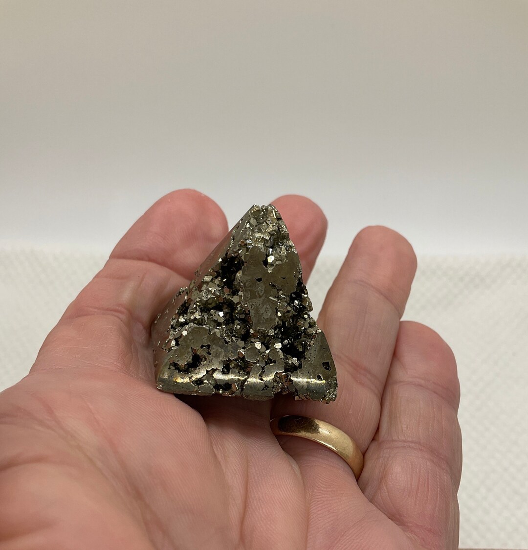 Pyrite Crystals Pyramid Carved From Peru - Etsy