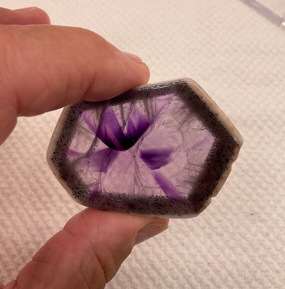 Trapiche Amethyst Quartz crystal slice Brazil mineral specimen | Etsy