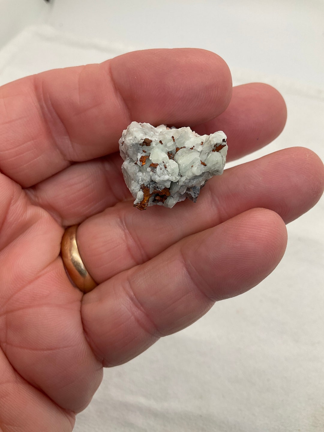 Native Copper in Prehnite Crystals Mineral Specimen Keweenaw Michigan ...