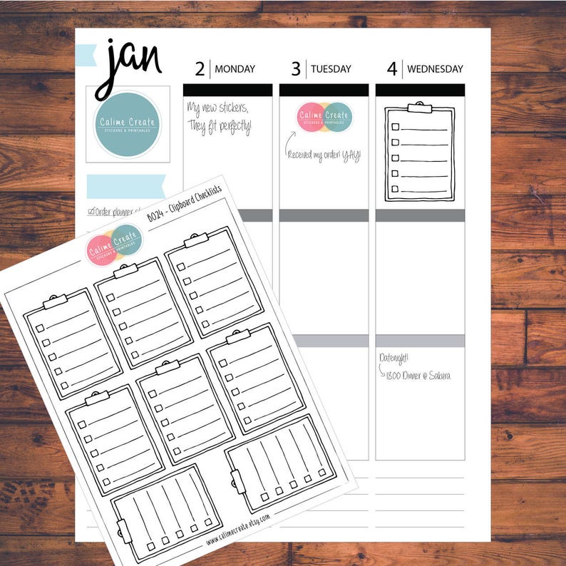 BUJO Clipboard Checklists Planner Stickers, Bullet Journal, Doodle ...