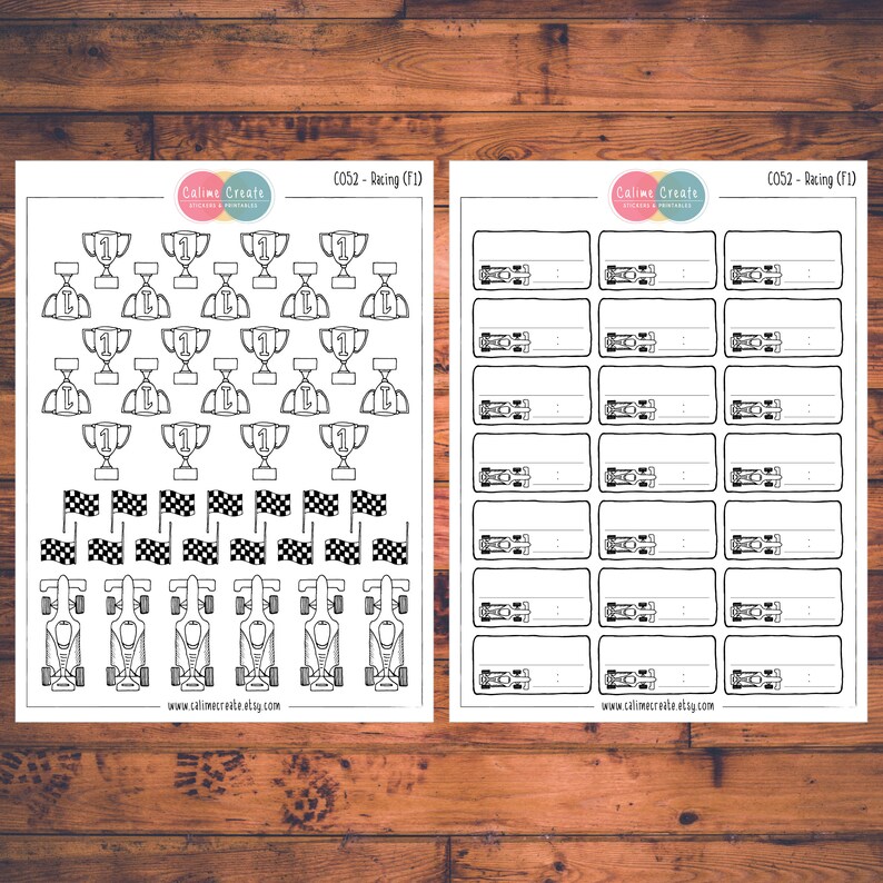 Racing Planner Stickers, Doodle Planner Stickers, F1, Formula 1 C052 - Etsy