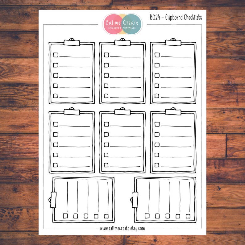 BUJO Clipboard Checklists Planner Stickers, Bullet Journal, Doodle ...
