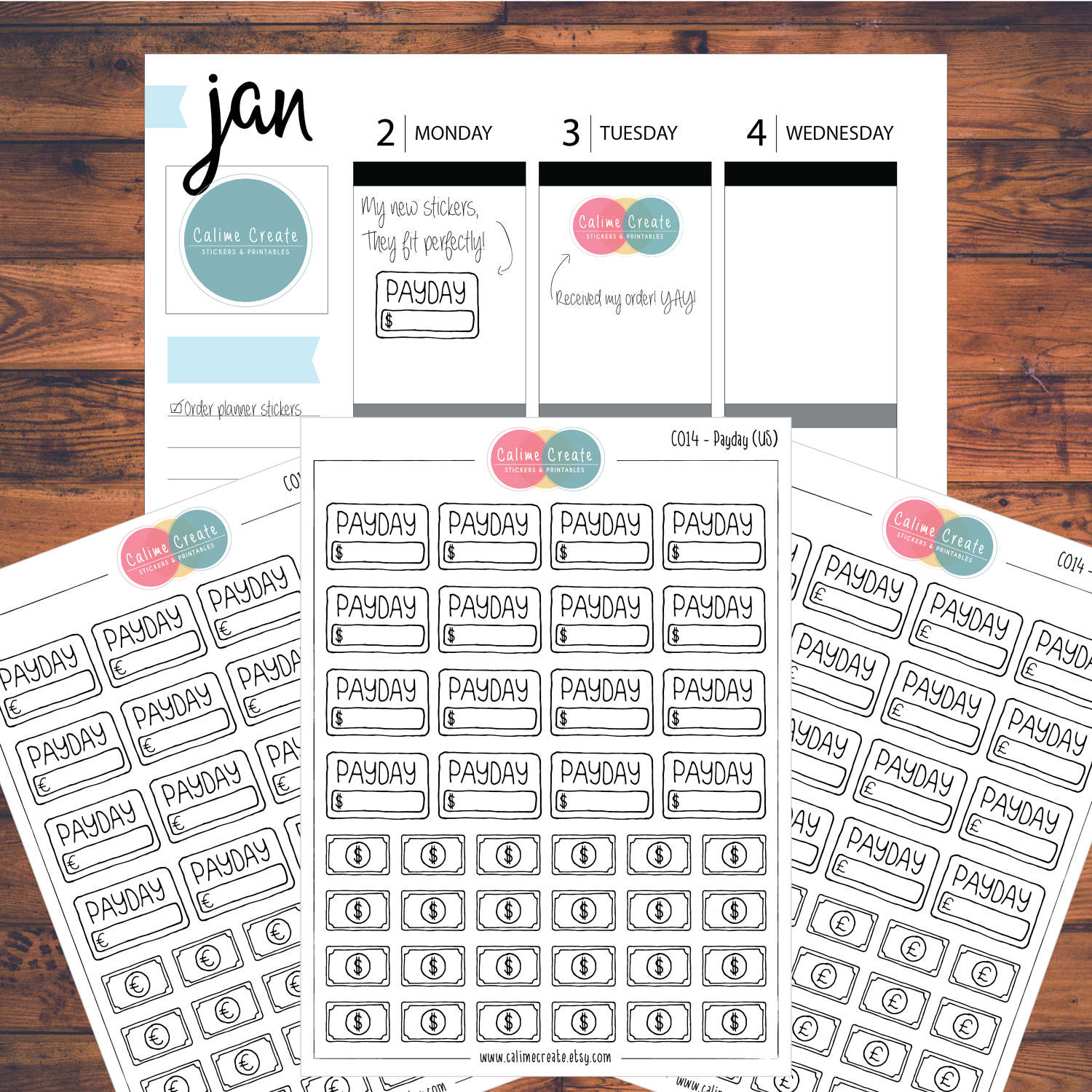 Payday Planner Stickers Doodle Planner Stickers Salary - Etsy