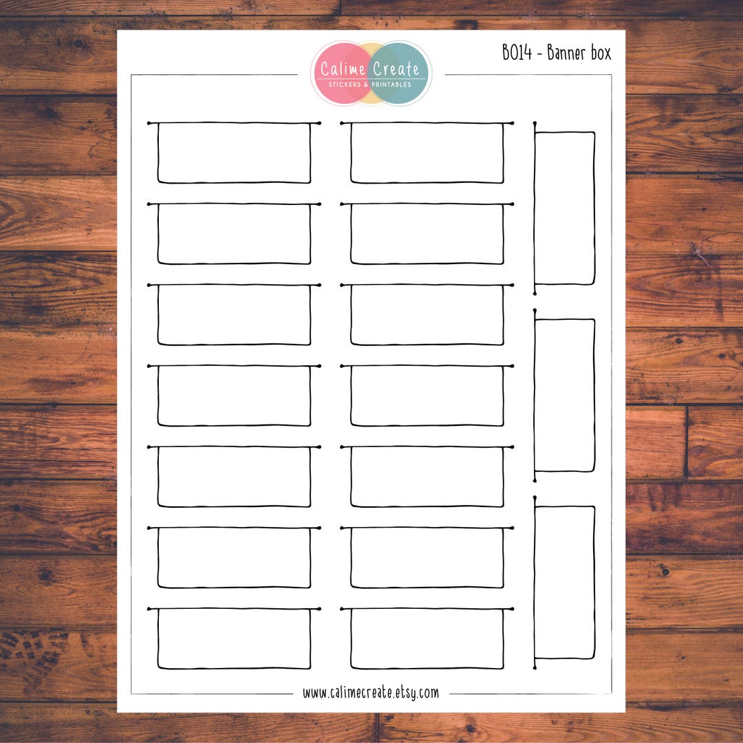 BUJO Banner Box Planner Stickers, Bullet Journal, Doodle Planner ...
