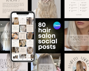 Hairdresser Social Media Template Hair Stylist Instagram - Etsy