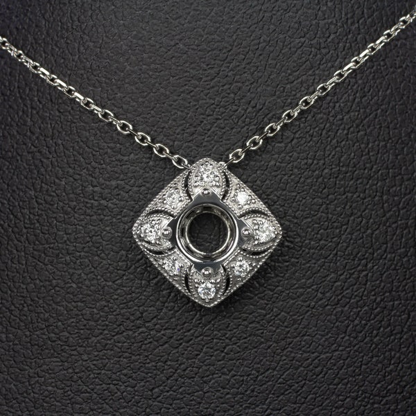 Diamond Pendant Necklace Setting - Etsy