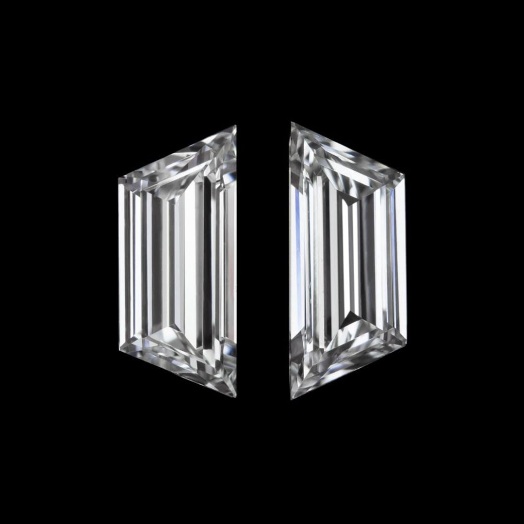 0.64ct Trapezoid Shape Diamond Matching Pair Baguette Cut Loose Accent ...