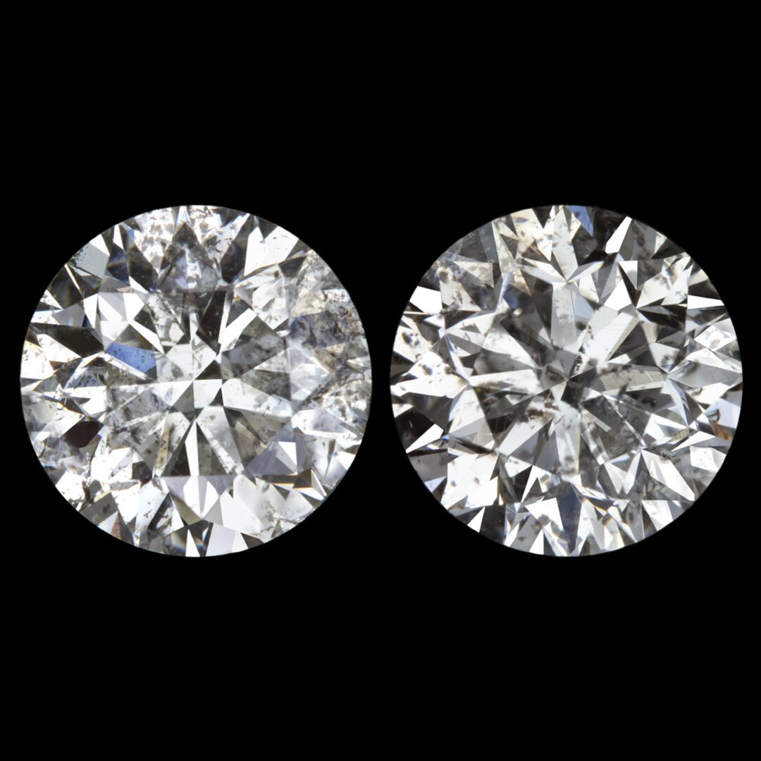 4 Carat Very Good Cut Diamond Stud Earrings Round Brilliant Natural ...
