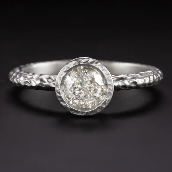 Rustic Diamond Ring - Etsy